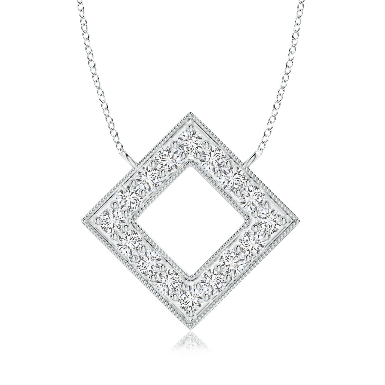 Lab Grown Diamond Geometric Square Necklace | Pure Ignis