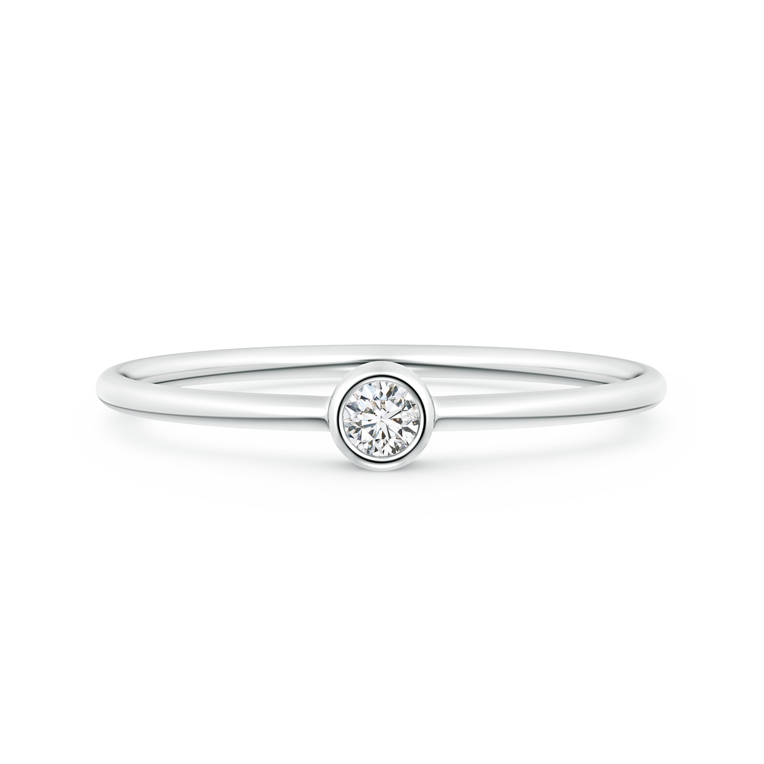 Solitaire Lab Grown Round Diamond Stackable Ring | Pure Ignis
